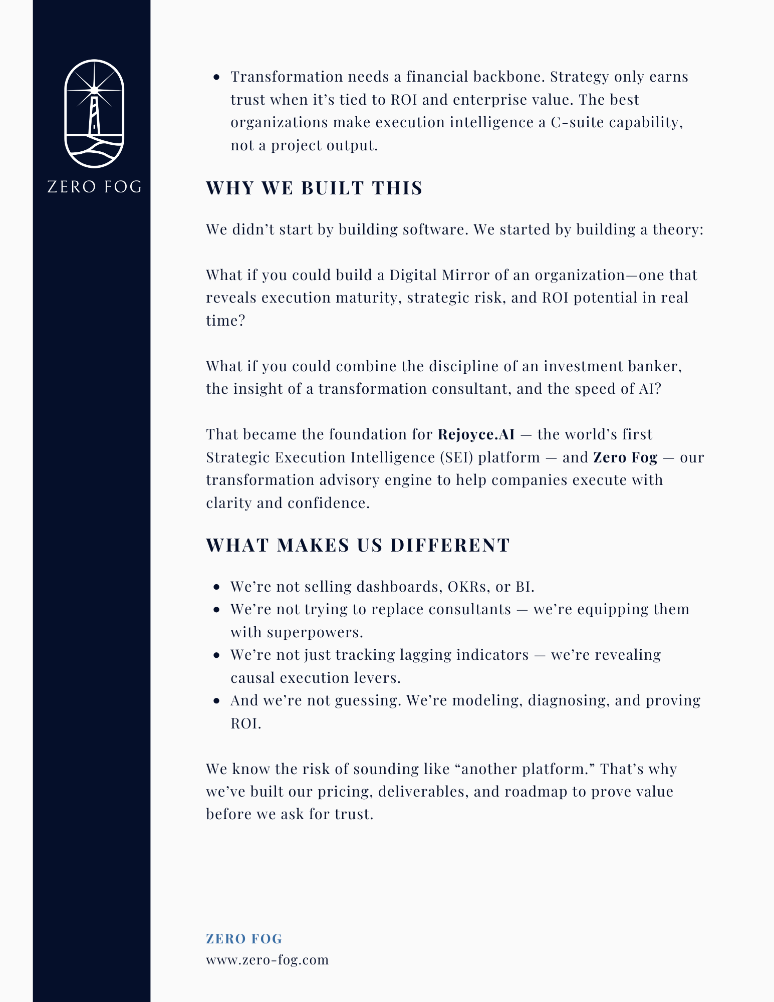 From Fog to Clarity: Why We Built Rejoyce.AI & Zero Fog